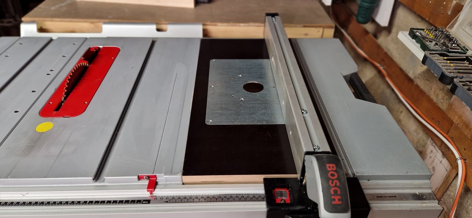 Mesa de fresado Bosch GTS10 XC placa de inserción Bosch POF 1400 POF ...